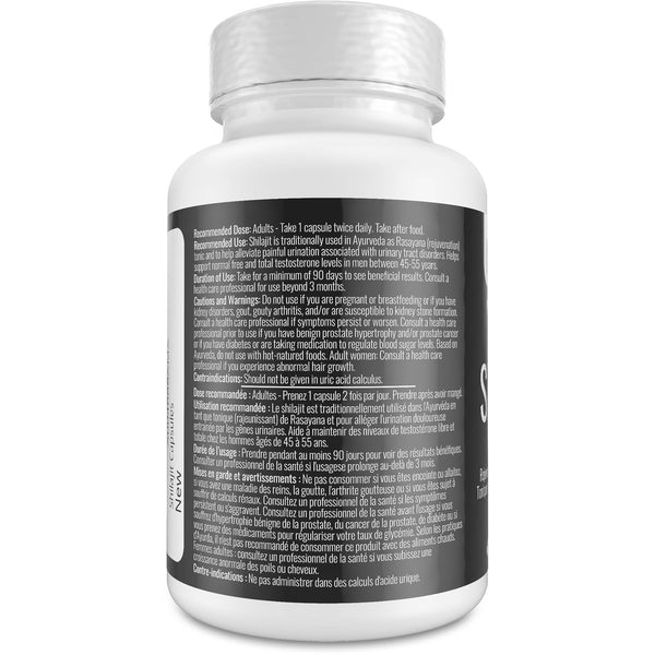 Shilajit Testosterone and Rejuvenation Supplement - 250 mg Capsules ...
